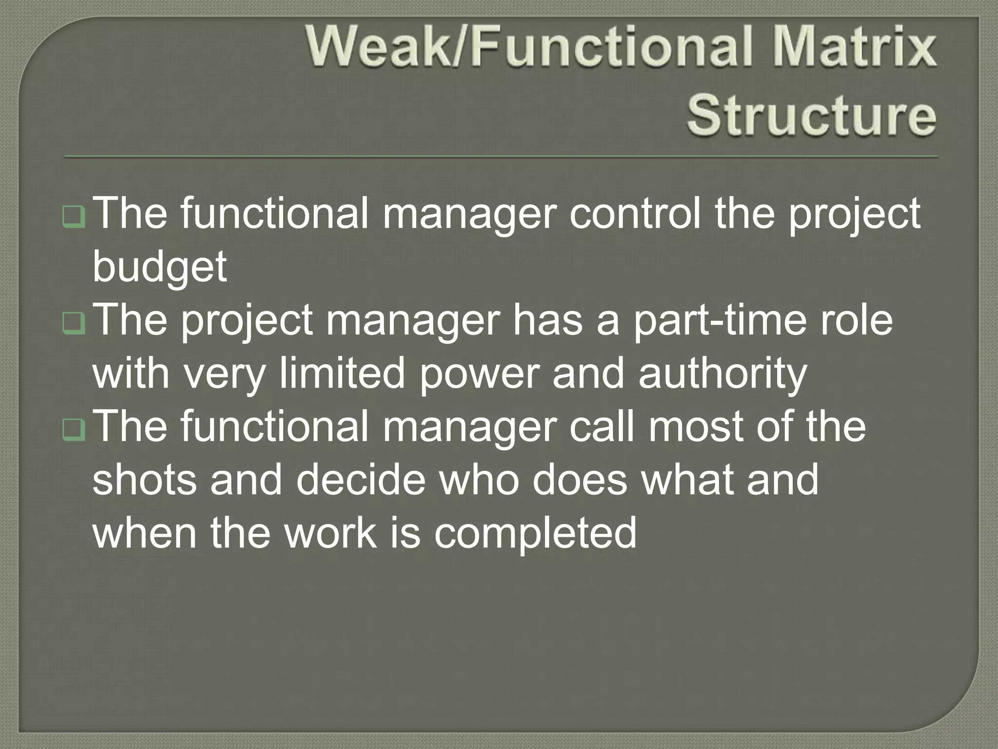 Matrix organization structure project final,fab 1 | PPTX