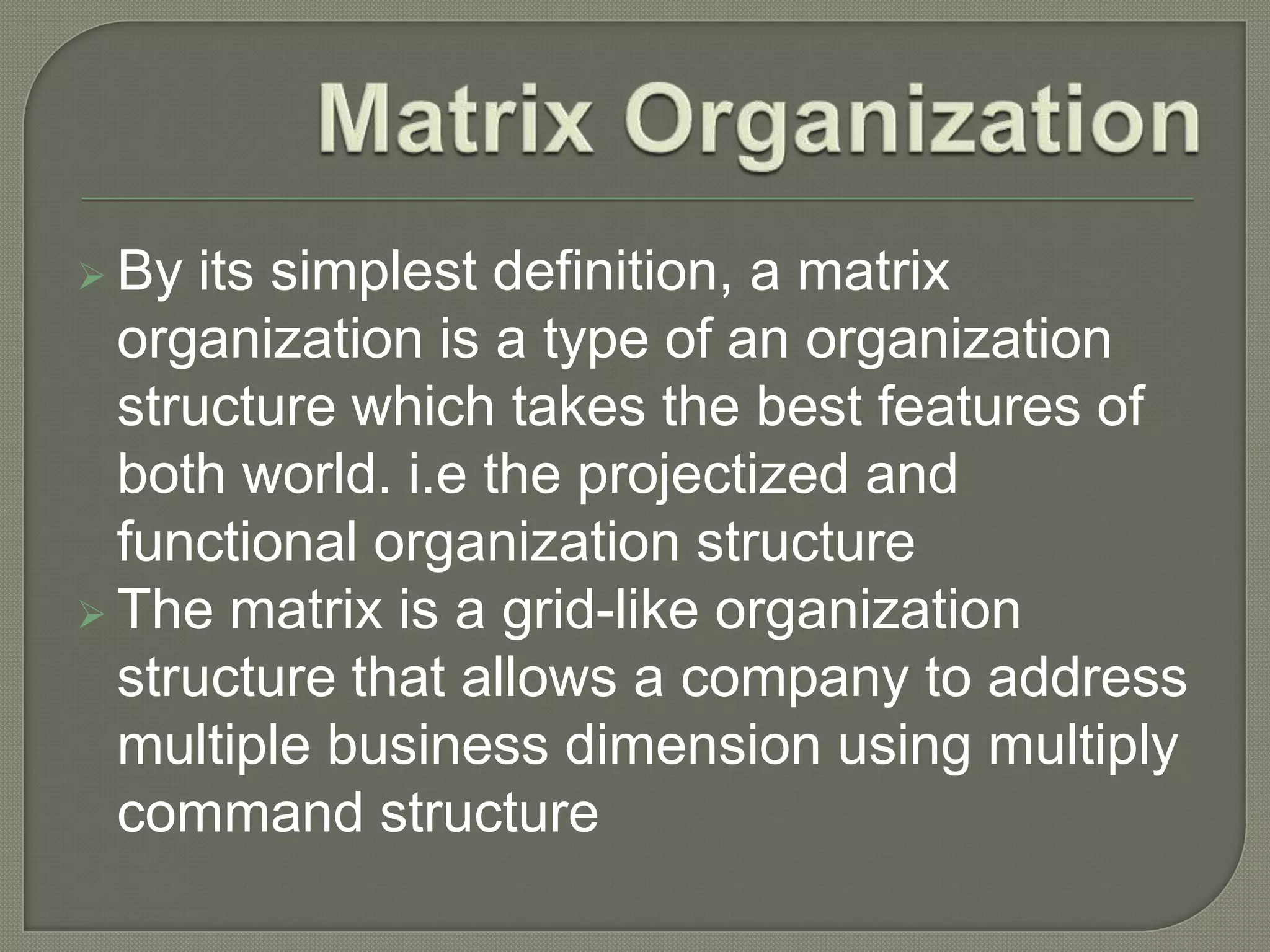 Matrix organization structure project final,fab 1 | PPTX