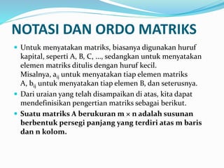 Jenis - Jenis Matriks dan Matriks Transpose | PPTX