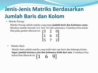 Jenis - Jenis Matriks dan Matriks Transpose | PPTX
