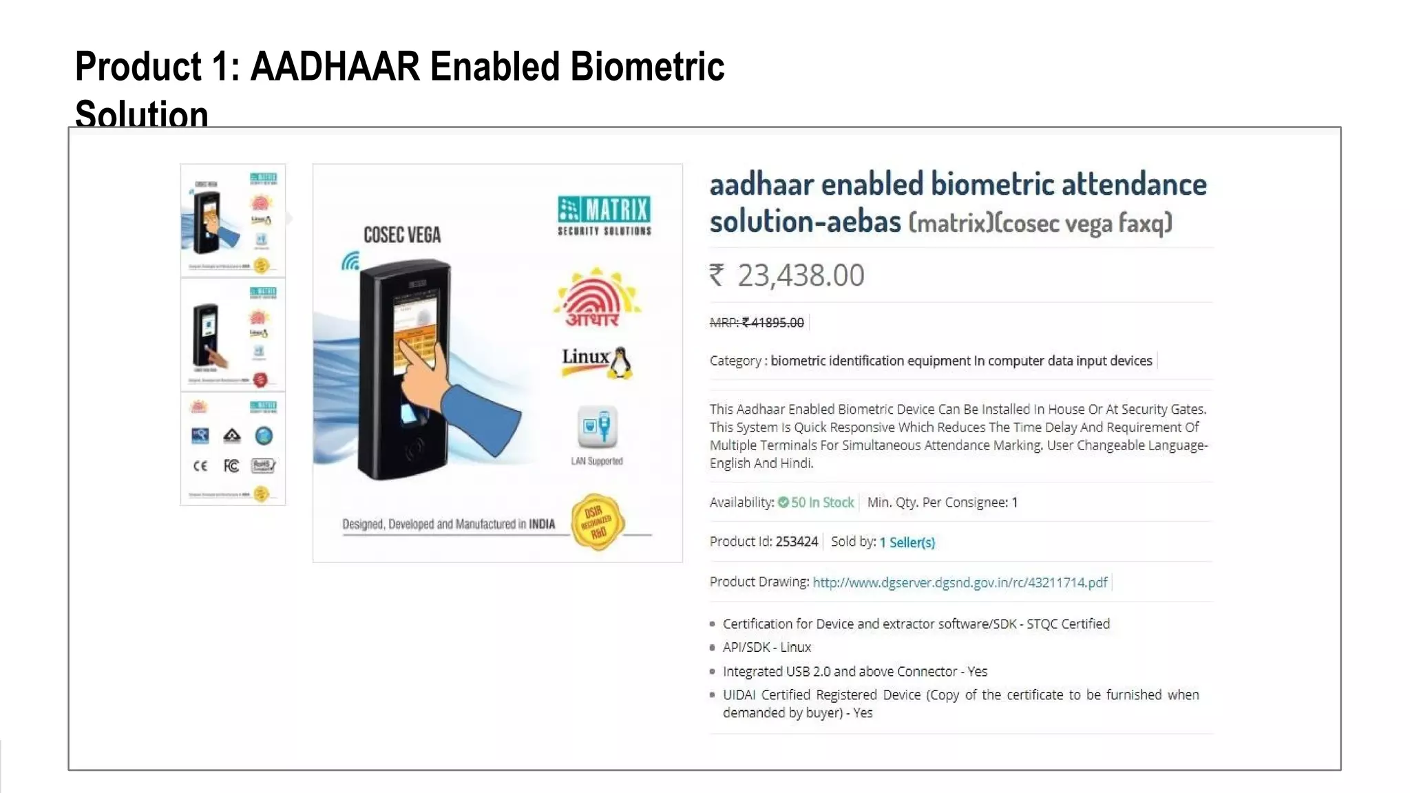 Aadhaar Enabled Biometric Attendance Solution Ppt