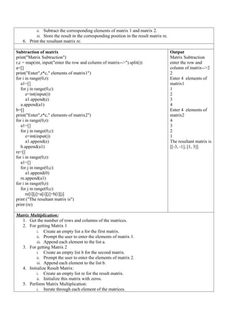 Matrix Programs in C with steps and sollutions | DOCX