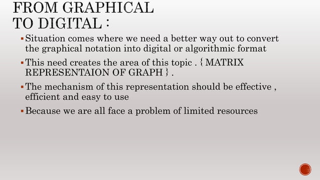 Matrix representation of graph | PPTX