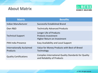 Matrix Video Surveillance Solution: SATATYA - The Persistent Vision | PPT
