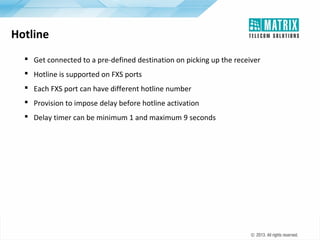 Matrix Telecom Solutions: SETU VFXTH - Fixed VoIP to FXO-FXS Gateways | PPT