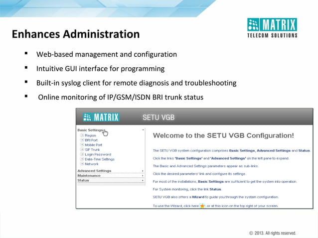 Matrix Telecom Solutions: SETU VGB - Fixed VoIP to GSM/3G-ISDN BRI ...