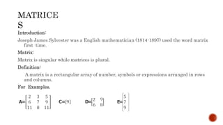 Presentation On Matrices Mathematics DIU | PPTX