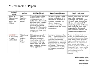 Matrix Table | PPT