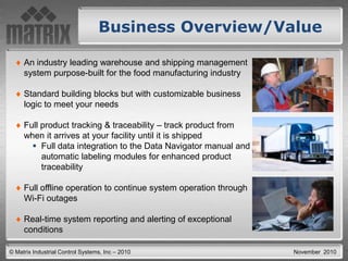 Matrix warehouse & shipping management system presentation | PPTX ...