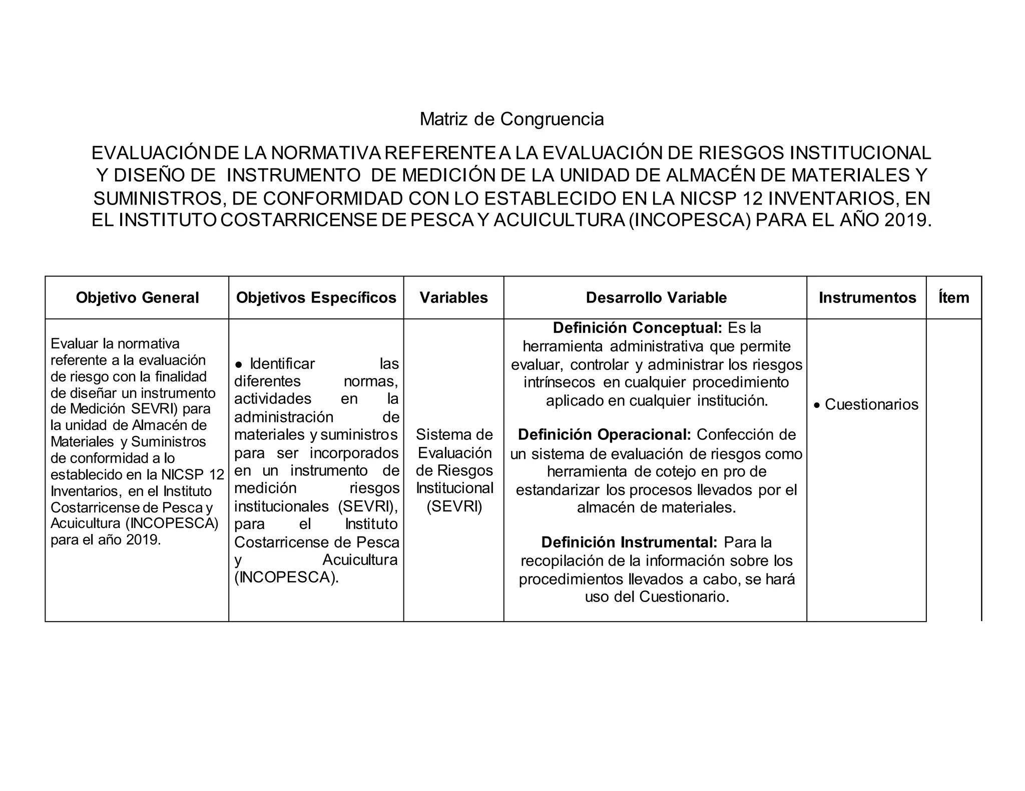 Matriz de congruencia | DOCX | Business Accounting & Finance | Business
