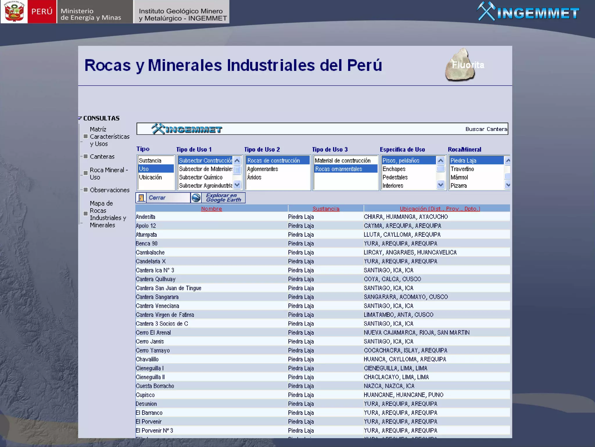 Matriz de usos de rocas y minerales industriales | PDF