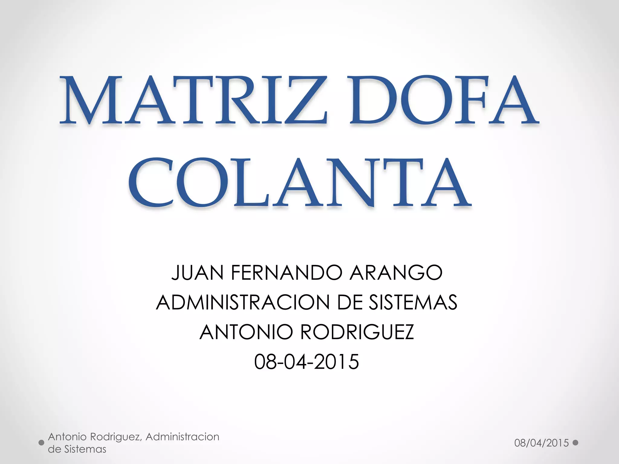 Matriz dofa | PPT