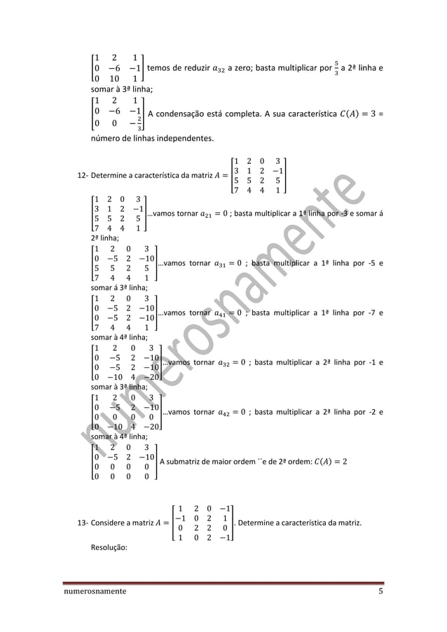 Matrizes - Exercícios Resolvidos