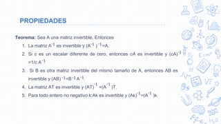Matriz inversa y subespacios | PPTX