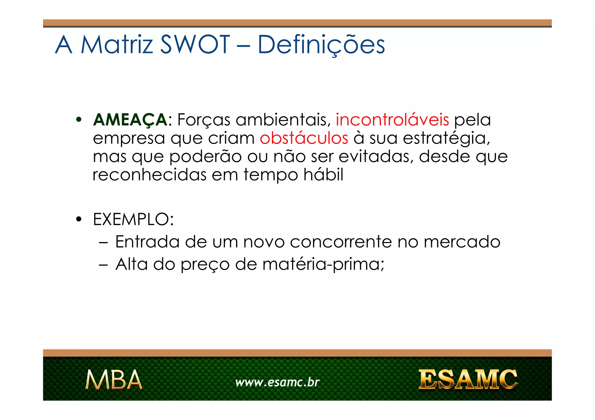 Matriz swot orientação | PDF