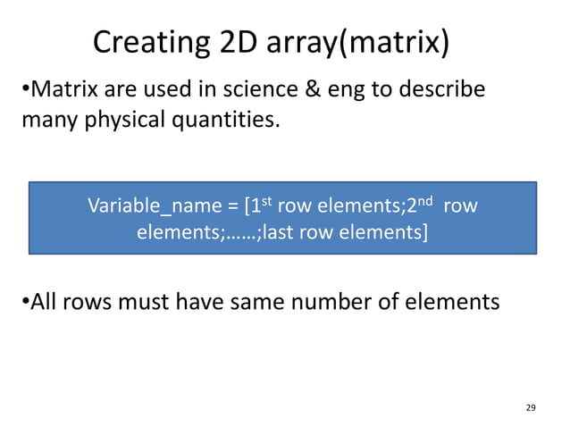 An Introduction to MATLAB for beginners | PPTX | Programming Languages ...