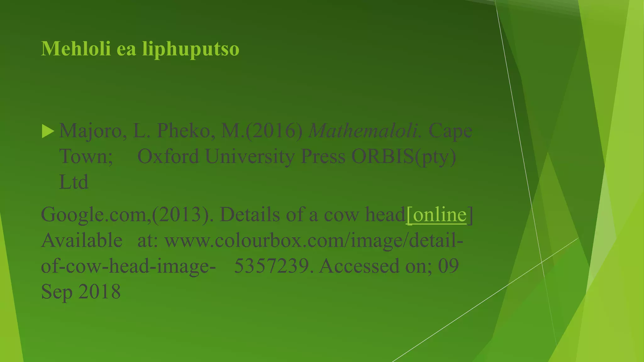 Mats'oao a liphoofolo | PPTX