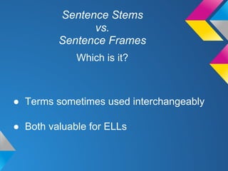 MATSOL Presentation - Sentence Frames | PDF