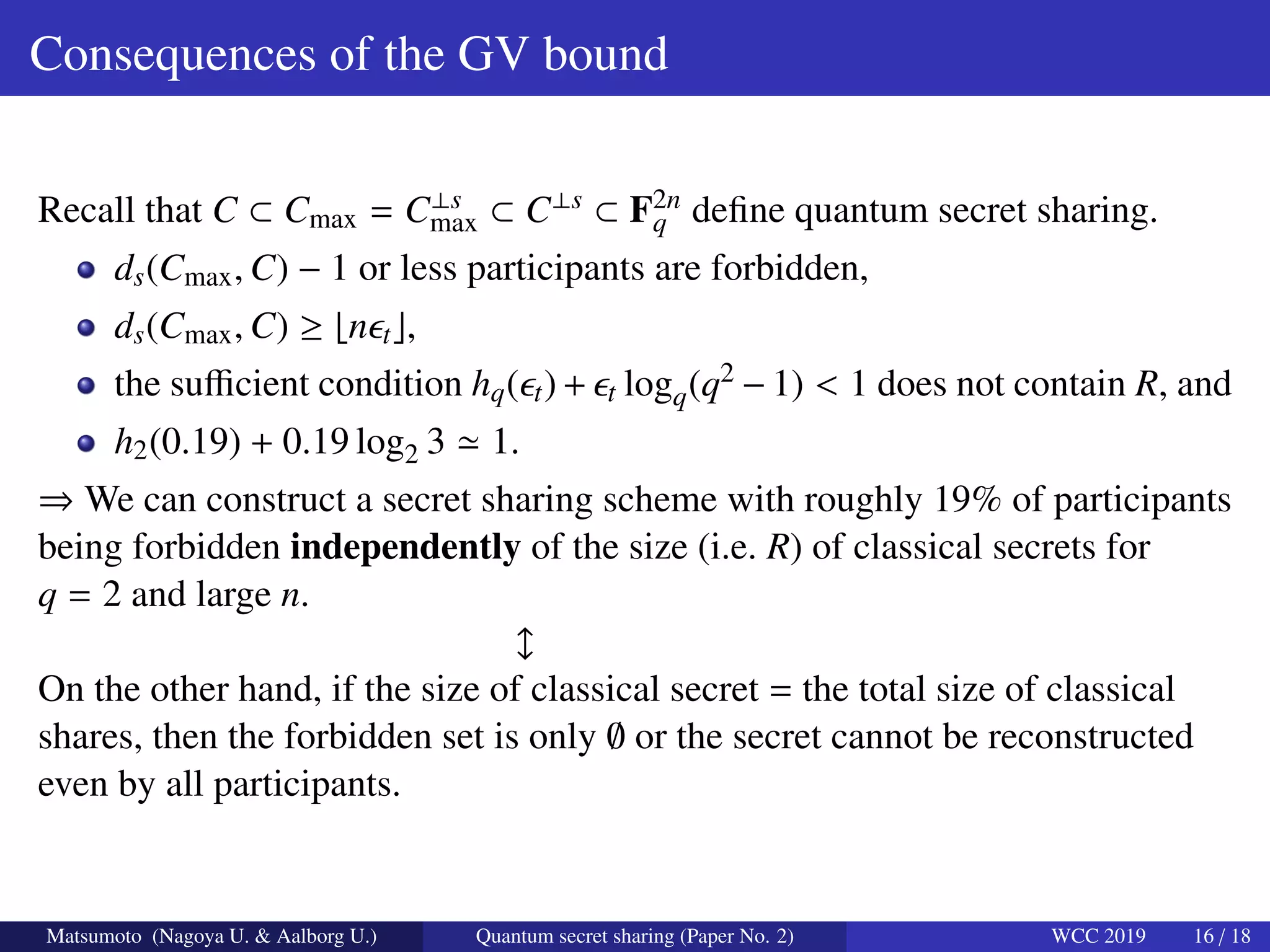 Classical access structures of ramp secret sharing based on quantum stabilizer codes | PDF