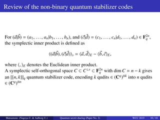 Classical access structures of ramp secret sharing based on quantum stabilizer codes | PDF ...