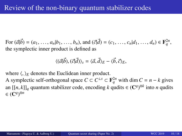 Classical access structures of ramp secret sharing based on quantum stabilizer codes | PDF ...