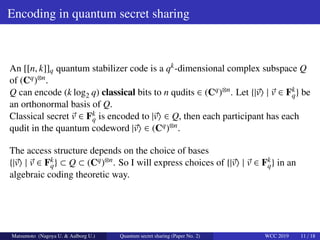 Classical access structures of ramp secret sharing based on quantum stabilizer codes | PDF ...