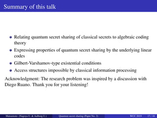 Classical access structures of ramp secret sharing based on quantum ...