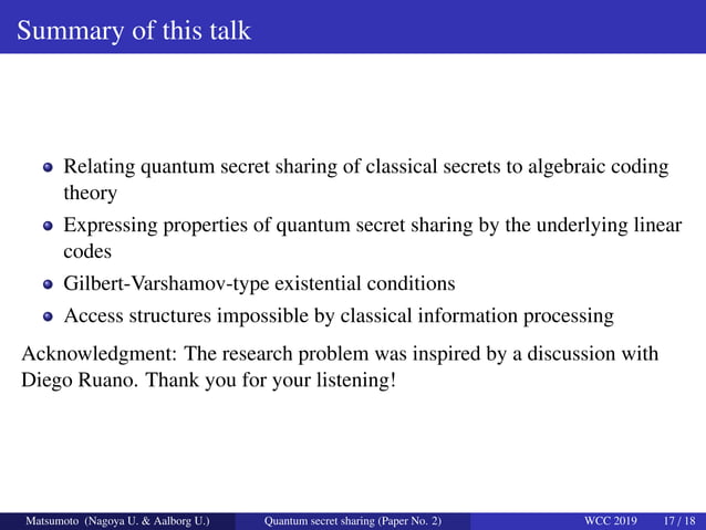 Classical access structures of ramp secret sharing based on quantum ...