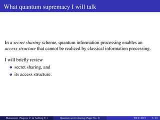 Classical access structures of ramp secret sharing based on quantum stabilizer codes | PDF ...