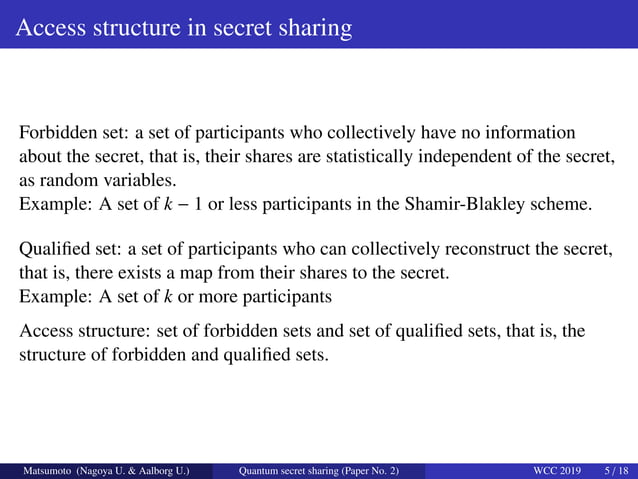 Classical access structures of ramp secret sharing based on quantum stabilizer codes | PDF ...
