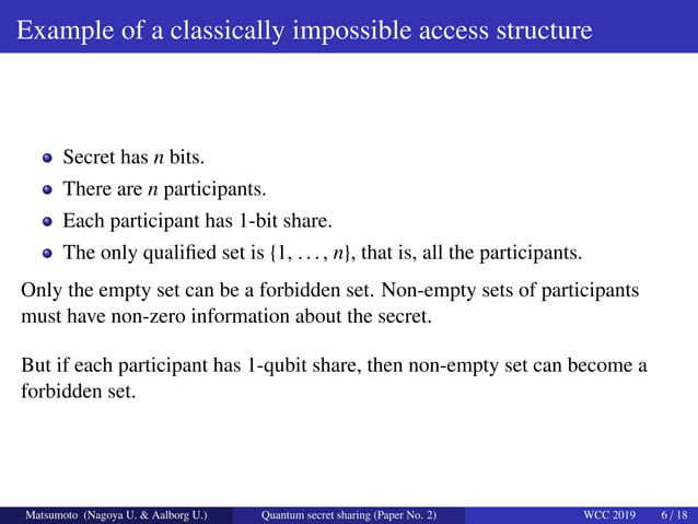 Classical access structures of ramp secret sharing based on quantum stabilizer codes | PDF ...