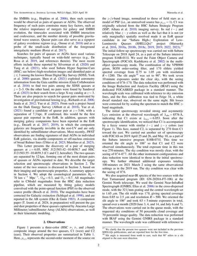 Discovery of Merging Twin Quasars at z=6.05 | Free Download