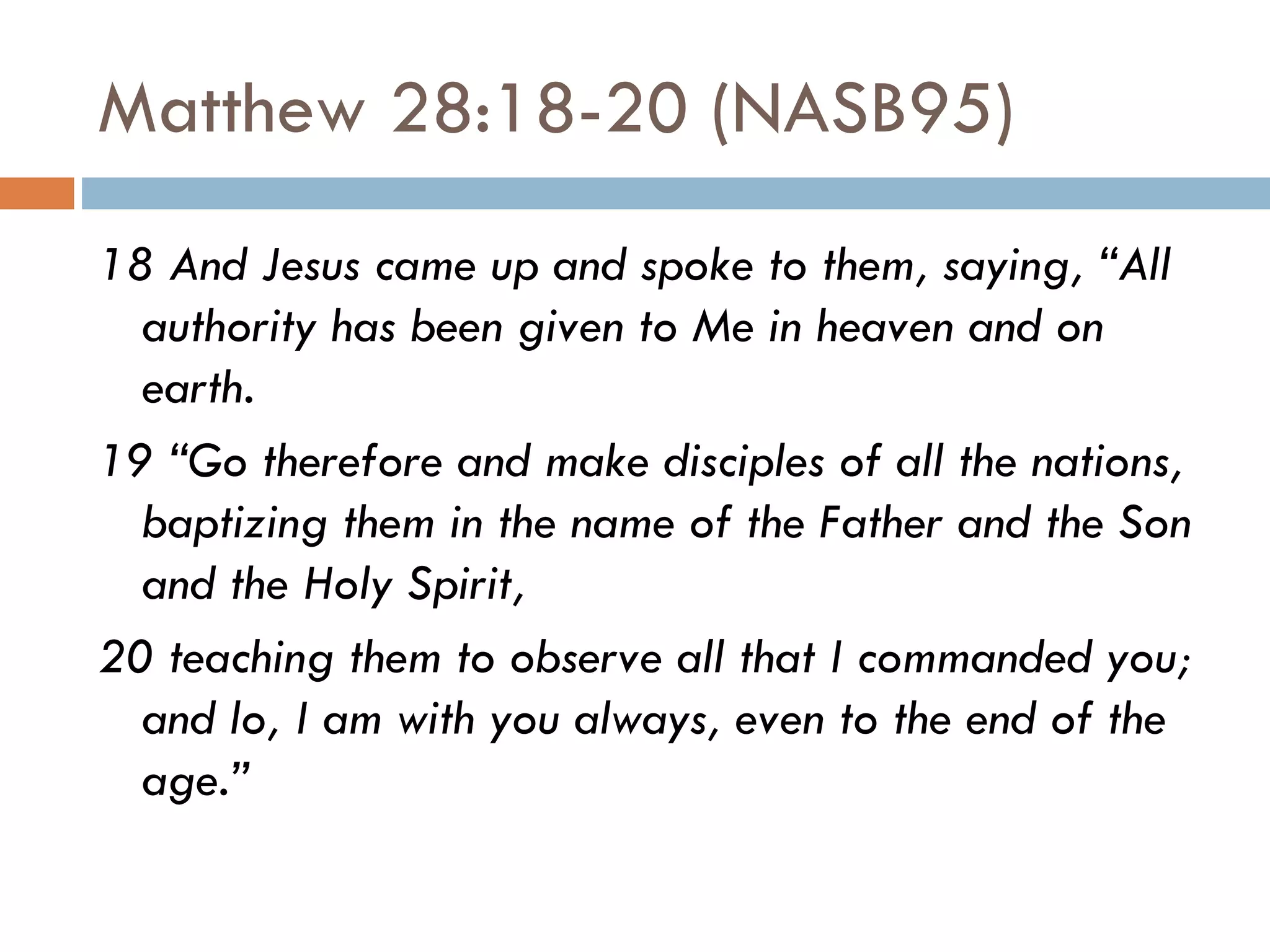Matt 28:16-20 The Great Commission | PPT