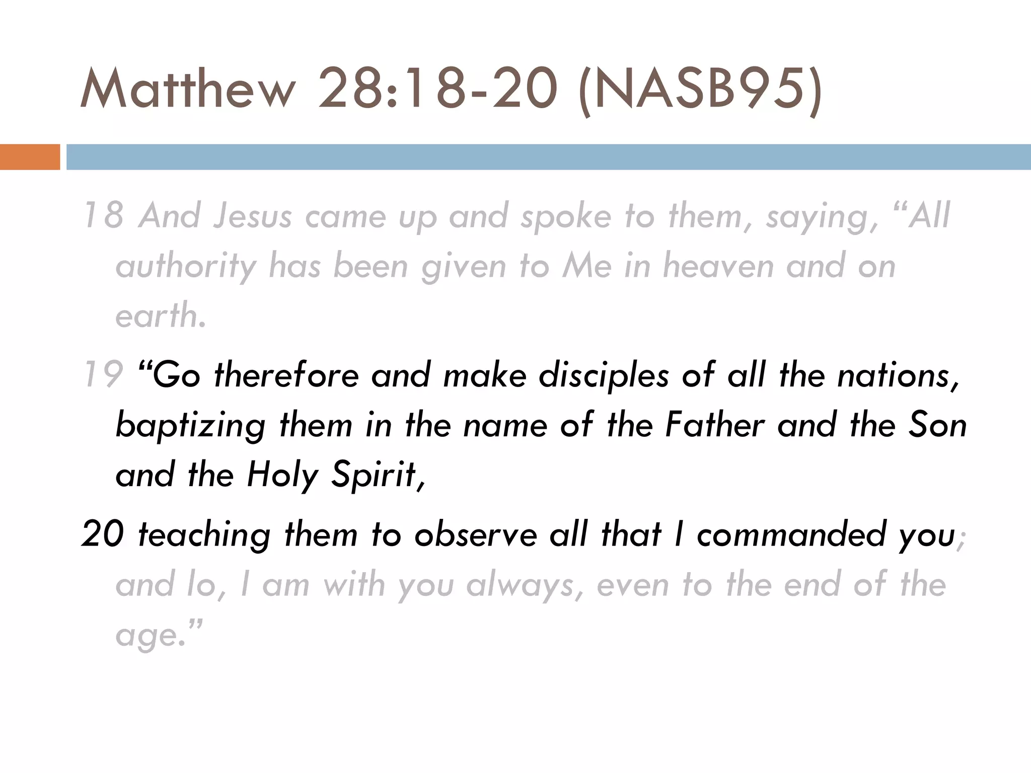 Matt 28:16-20 The Great Commission | PPT