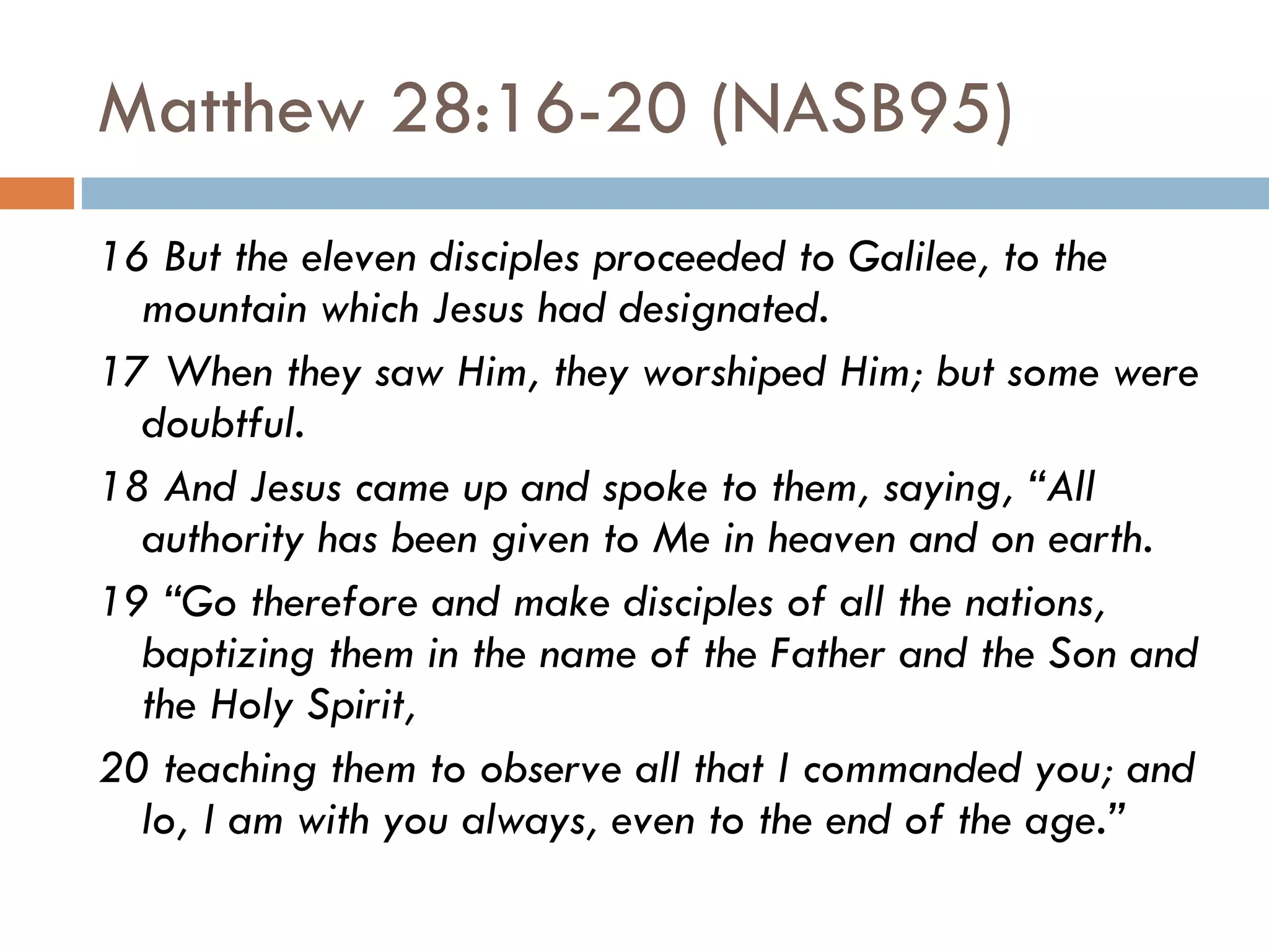 Matt 28:16-20 The Great Commission | PPT