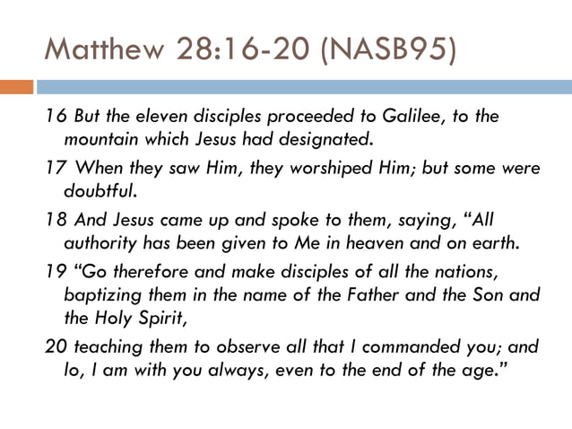 Matt 28:16-20 The Great Commission | PPT | Christianity | Religion ...