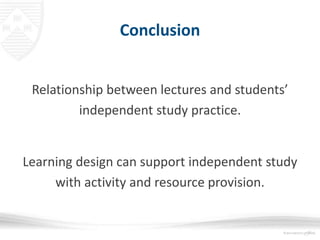 Learning Before and After the Lecture: the role of learning ...