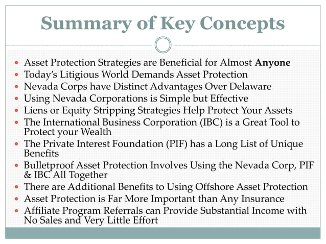 Matt Nedin - Asset Protection Presentation | PPT | Consumer Banking ...