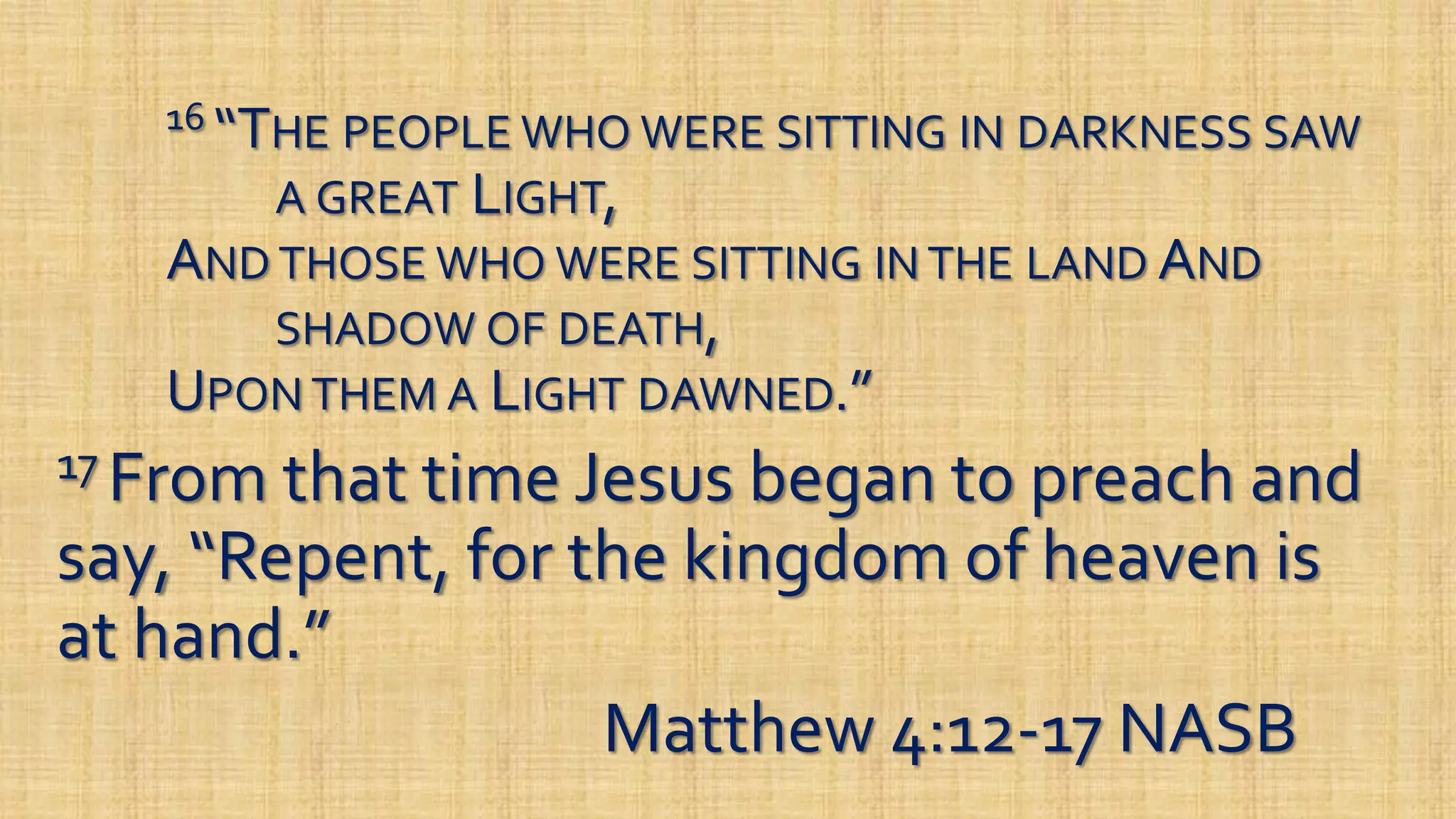 Ministry Begins Matthew | PDF