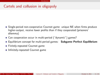 Collusion and Cartels in Oligopoly | PPT