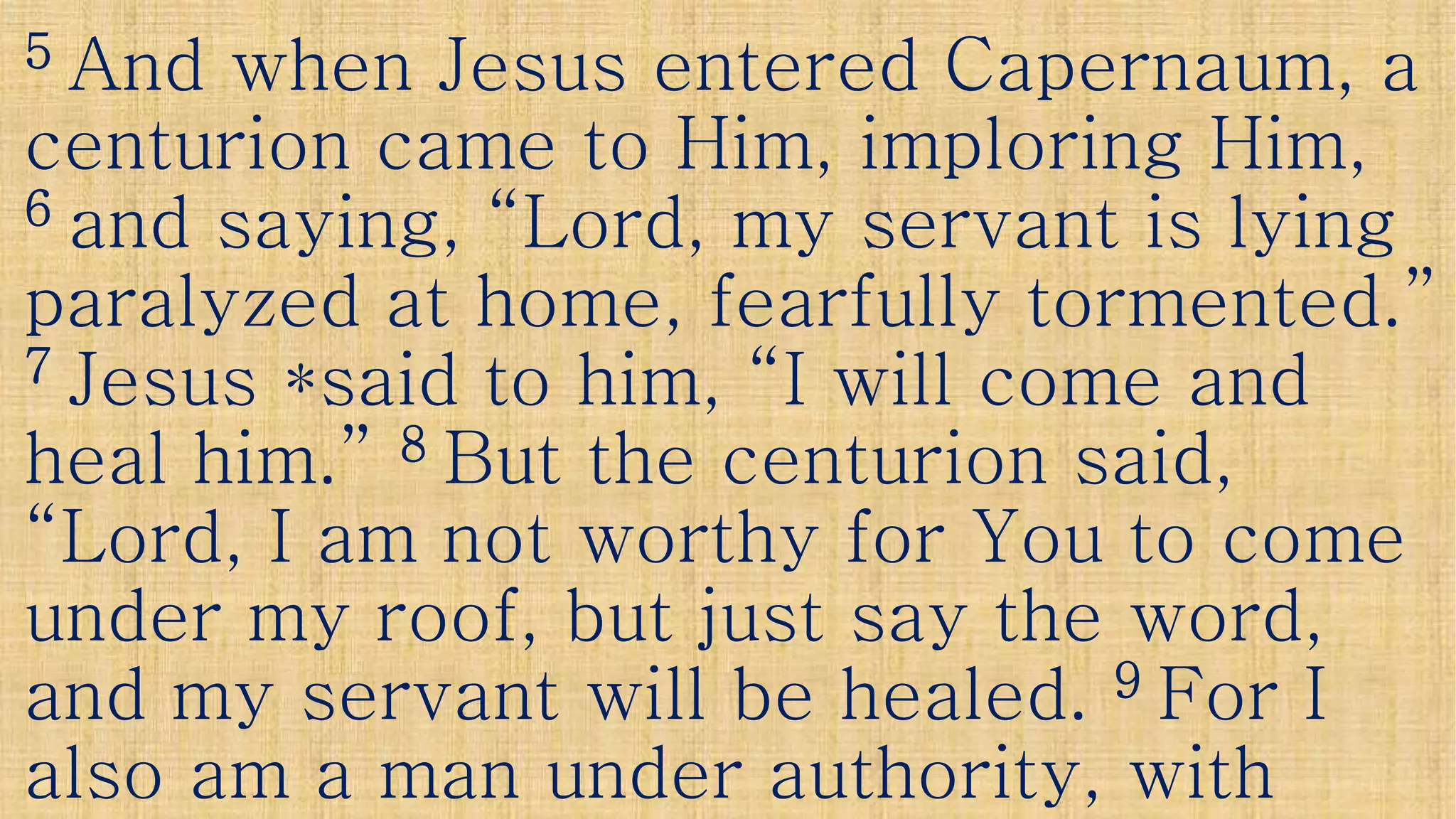 The Centurion's Servant Healed | PDF