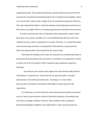 A Study of Personality and Organizational Commitment | PDF