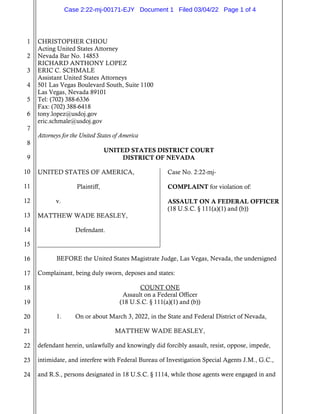 USA v. Matt Beasley Complaint | PDF