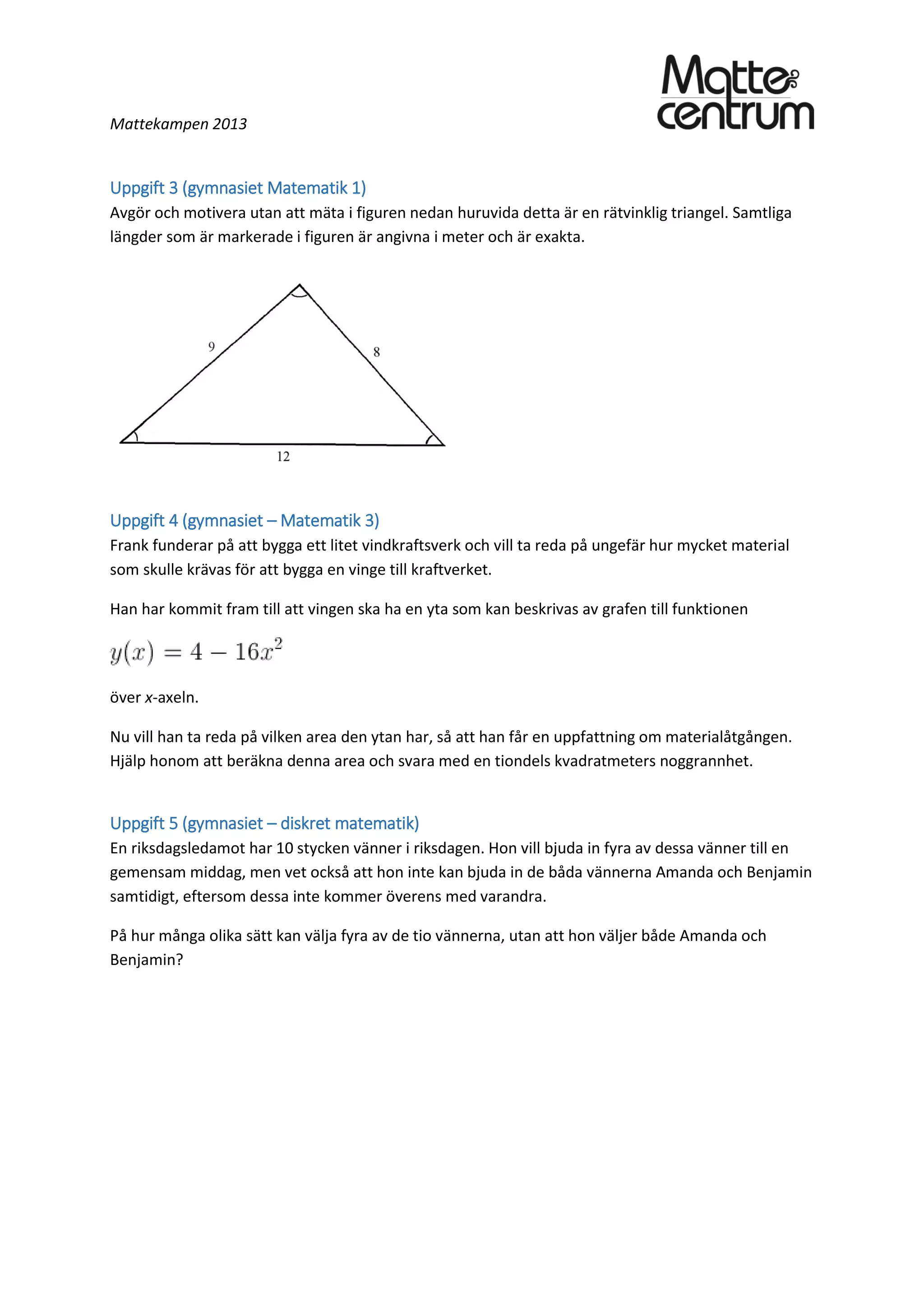 Mattekampen 2013 | PDF | Science