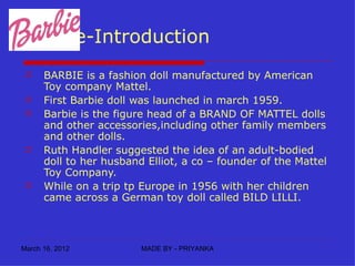 Mattel – barbie doll | PPT