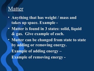 Matter And Energy, Frequencey And Wavelength | PPT