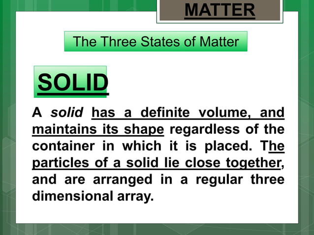 Matter: The Three States of Matter (Grade 8 - Science) | PPTX ...
