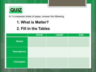 Matter: The Three States of Matter (Grade 8 - Science) | PPT