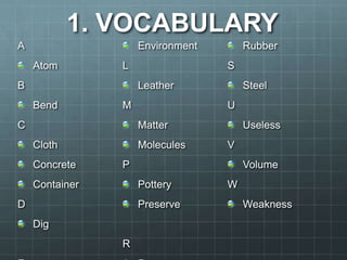 MATTER AND MATERIALS | PPTX | Chemistry | Science