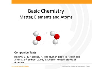 Matter, atoms & elements 2014 | PPTX | Chemistry | Science